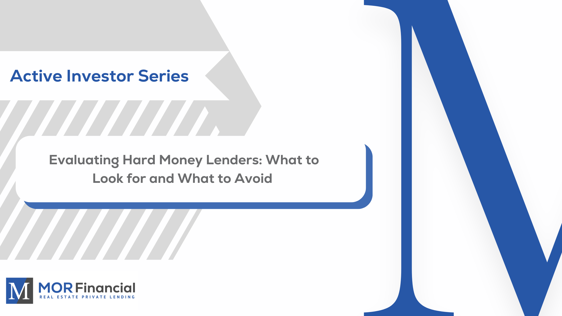 Hard Money Lenders: A Guide to Choosing the Right One - MOR Financial